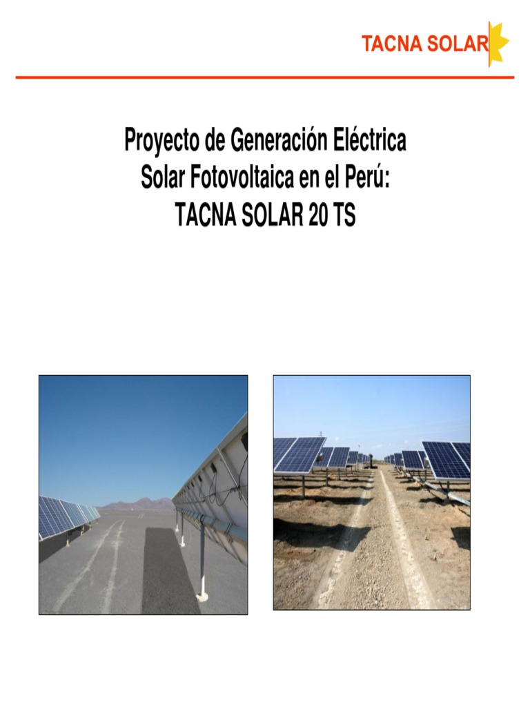 Ignacio Careaga-Proyecto Tacna Solar | PDF | Energía solar | Fotovoltaica