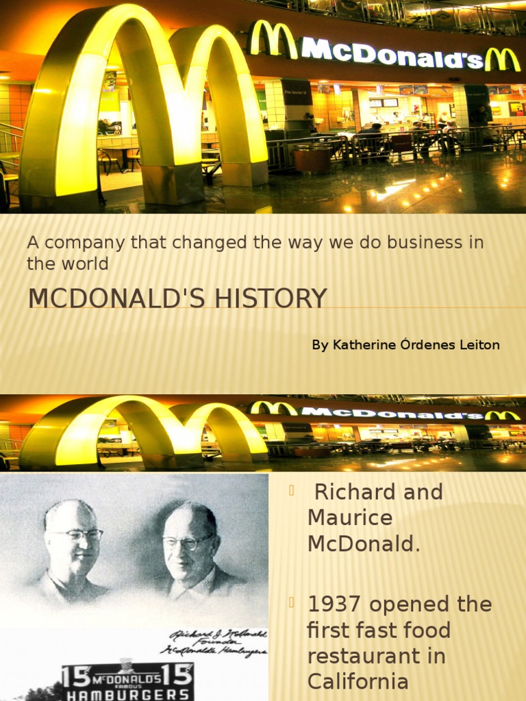 History of McDonald's Establishment | PDF