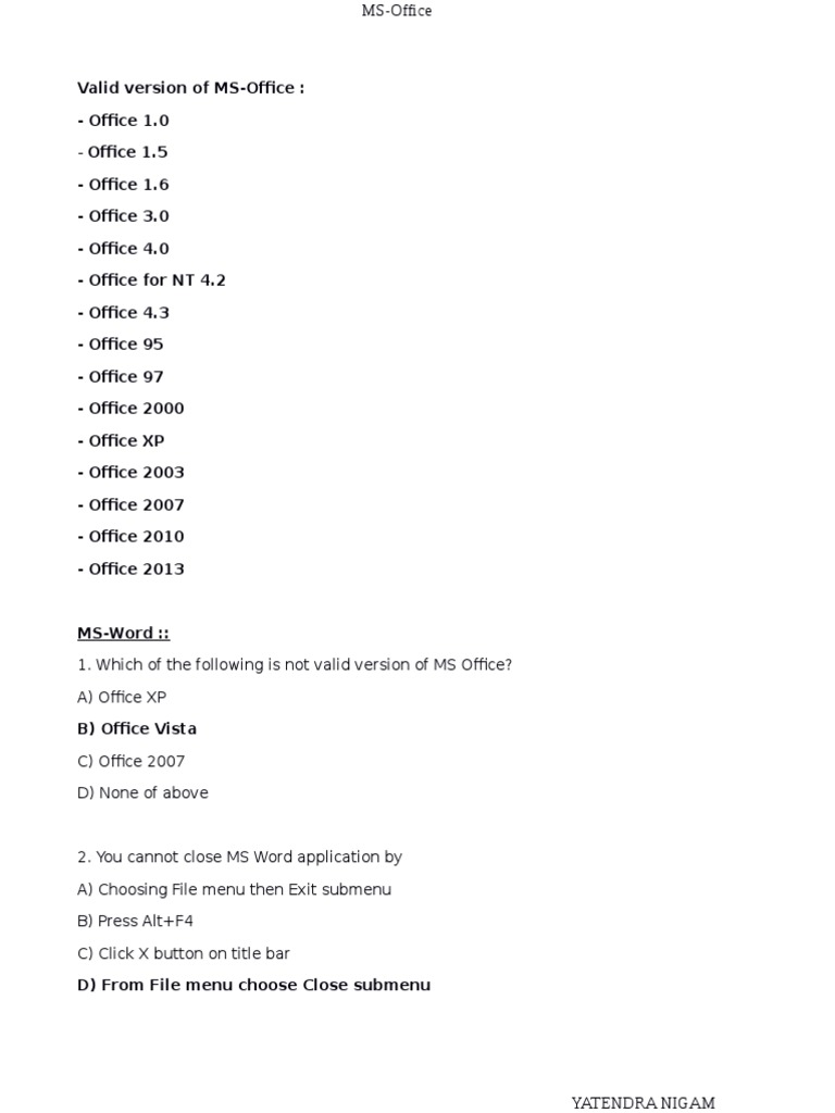 MS Word | PDF | Microsoft Office | Microsoft Word