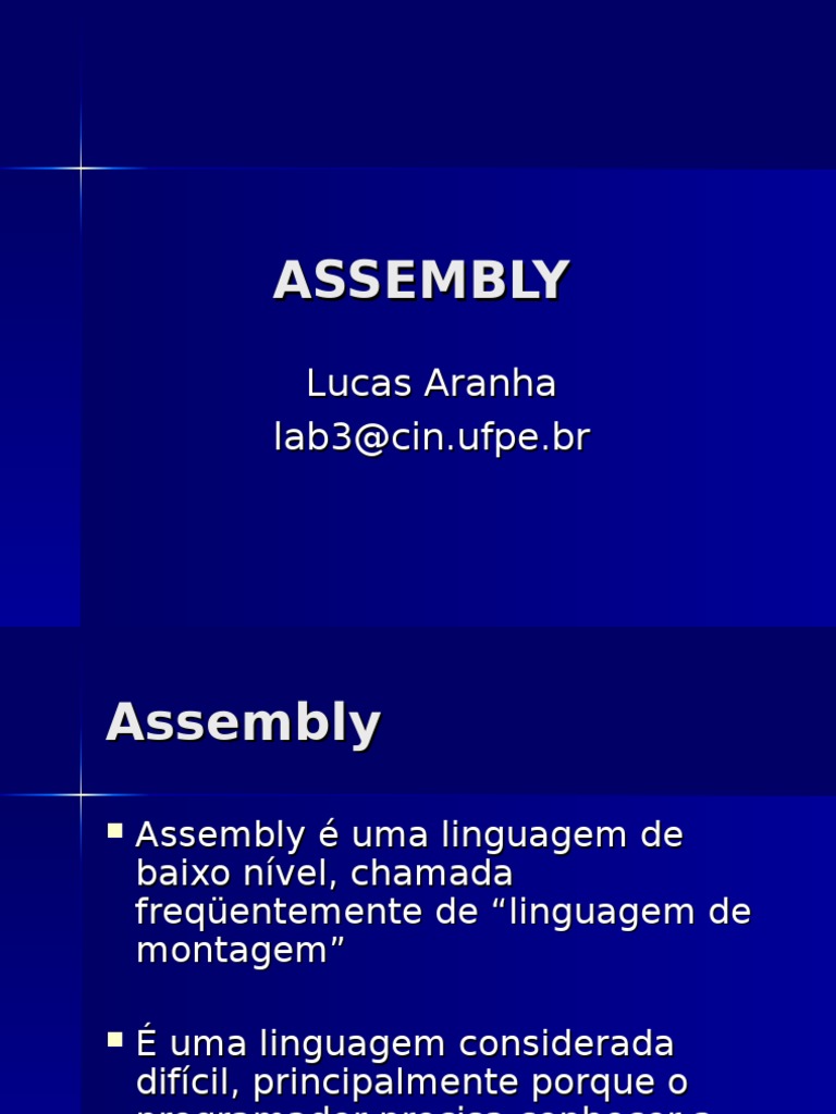 Assembly linguagem baixo nível | PDF | Linguagem Assembly | Linguagem ...