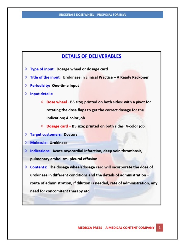 Urokinase Dosage Wheel | PDF | Thrombosis | Intravenous Therapy