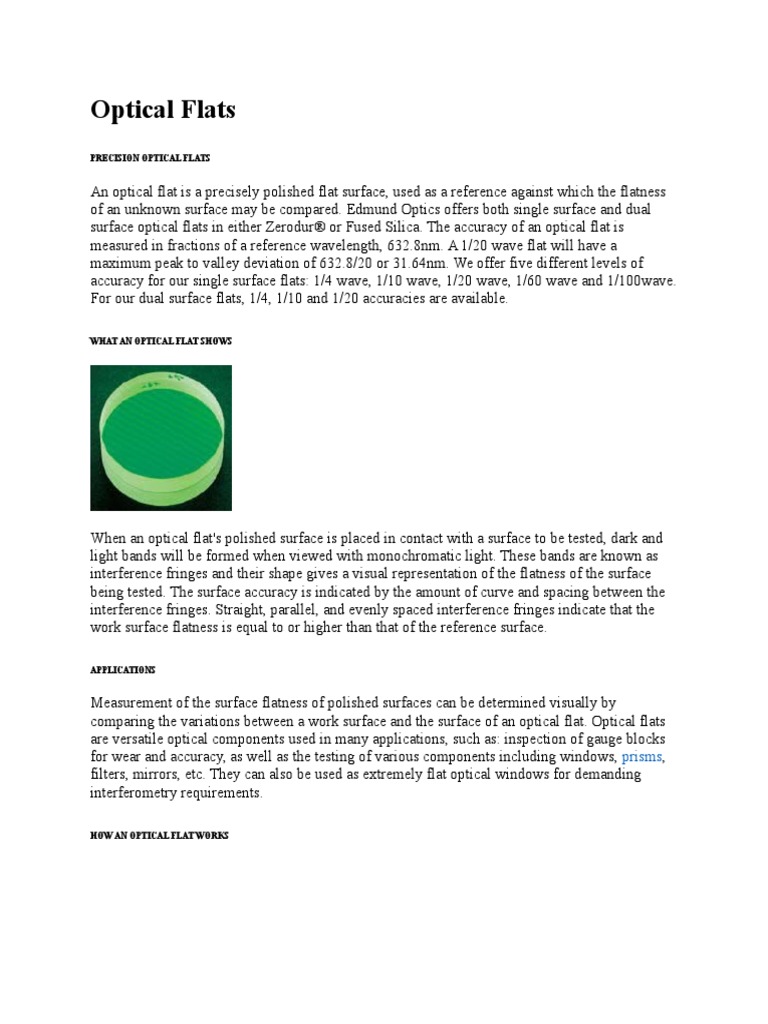 Optical Flats | PDF | Optics | Materials Science
