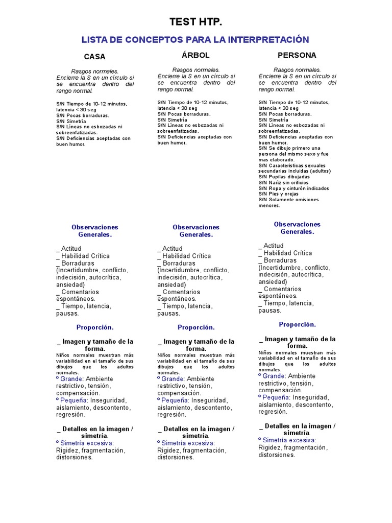 Protocolo y Análisis del Test HTP | PDF | Blanco | Color