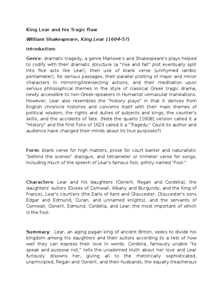 Shakespeare's King Lear | King Lear | Tragedy