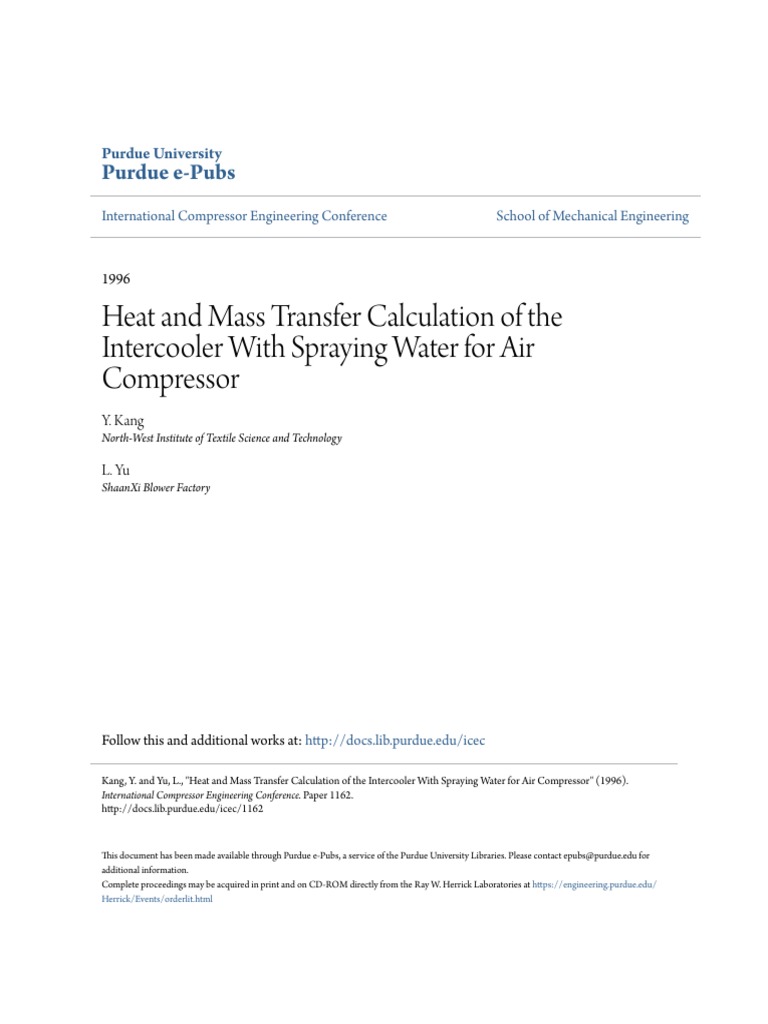 Intercooler Design for Air Compressors | PDF | Heat Transfer | Heat