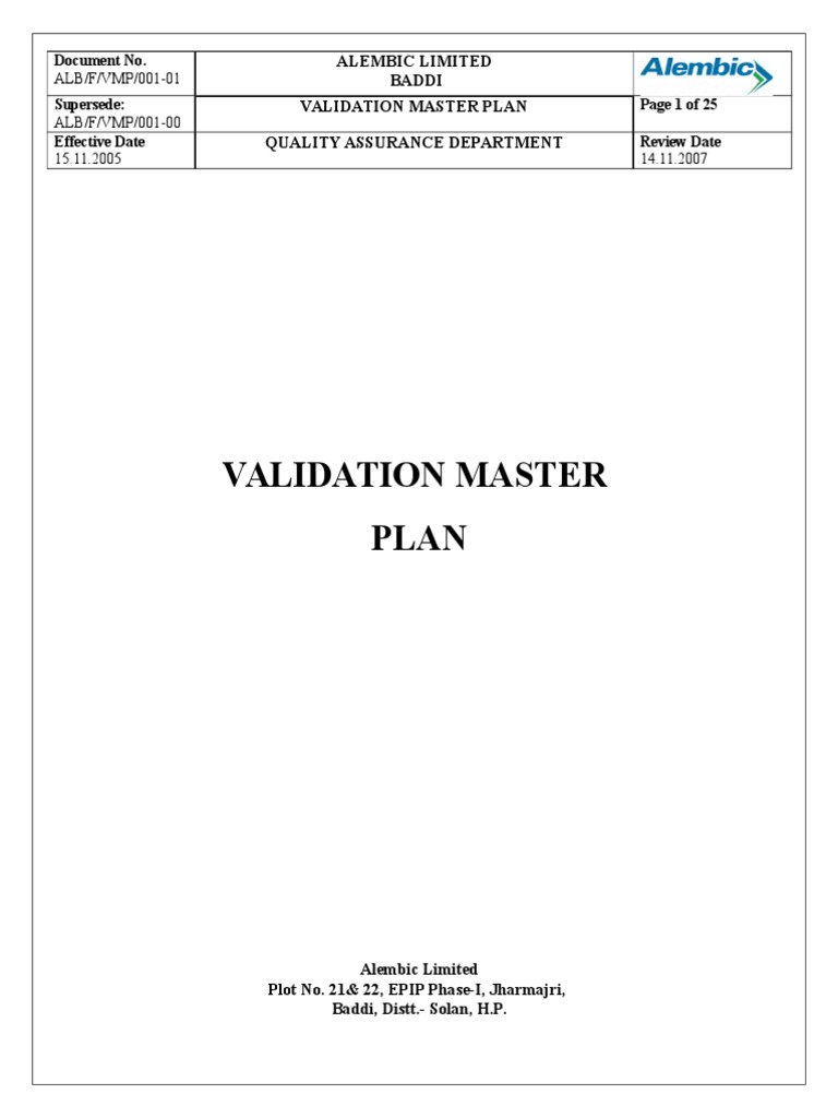 VMP 01 | PDF | Verification And Validation | Quality
