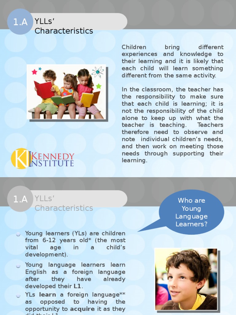 Young Language Learners Characteristics | PDF | Foreign Language ...