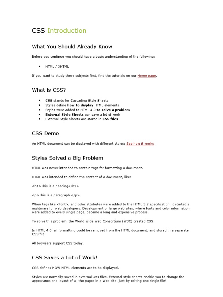 CSS Tutorial | PDF | Cascading Style Sheets | Html