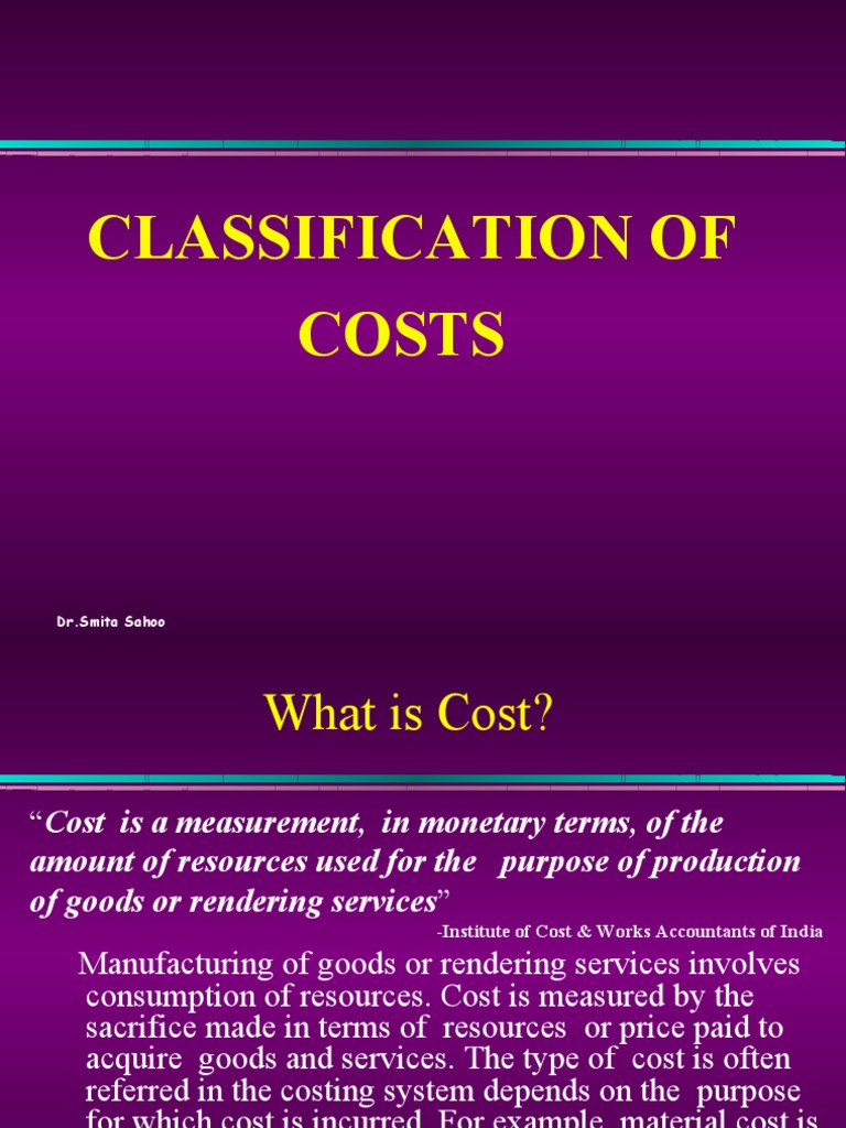 Classification of The Cost | PDF | Cost | Market (Economics)