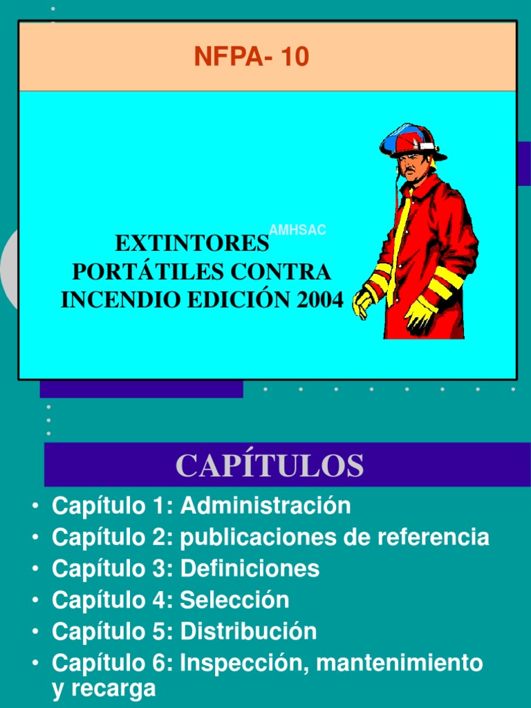 Nfpa 10 | PDF | Dióxido de carbono | El hombre hace Materiales