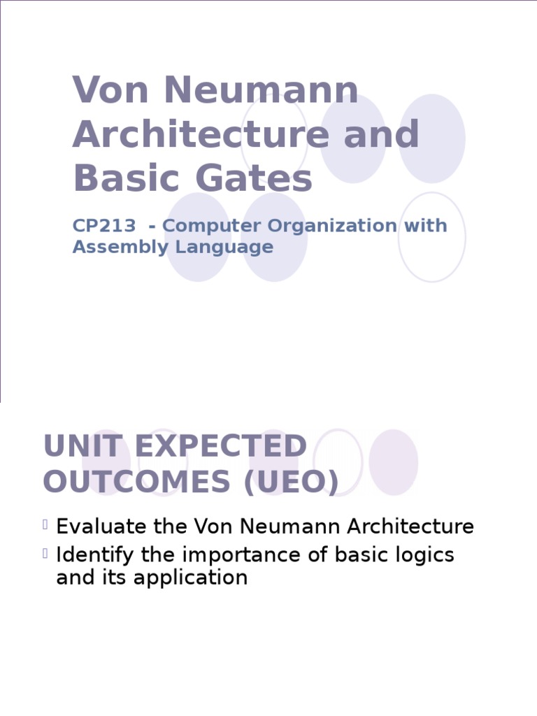 Module 1 - Von Neuman Architecture and Basic Gates | PDF | Computer ...
