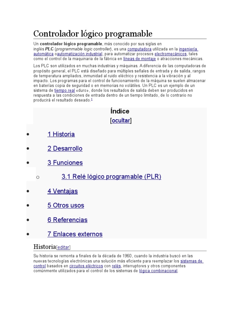 Controlador Lógico Programable | PDF