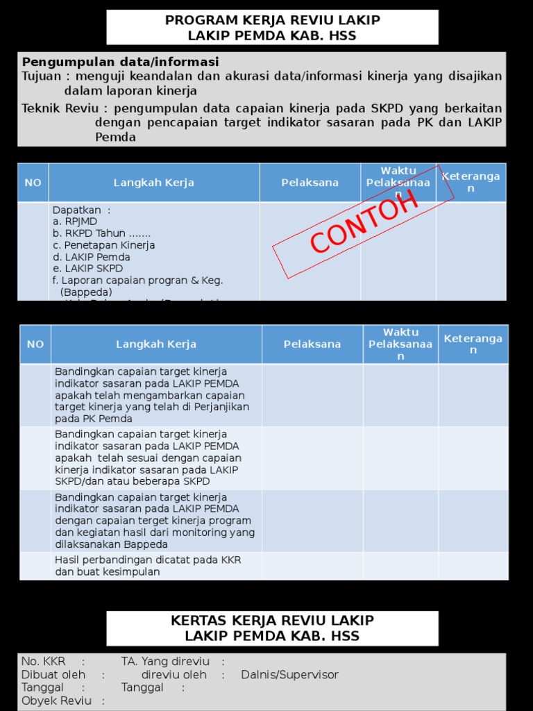 Program Kerja Reviu Lakip | PDF