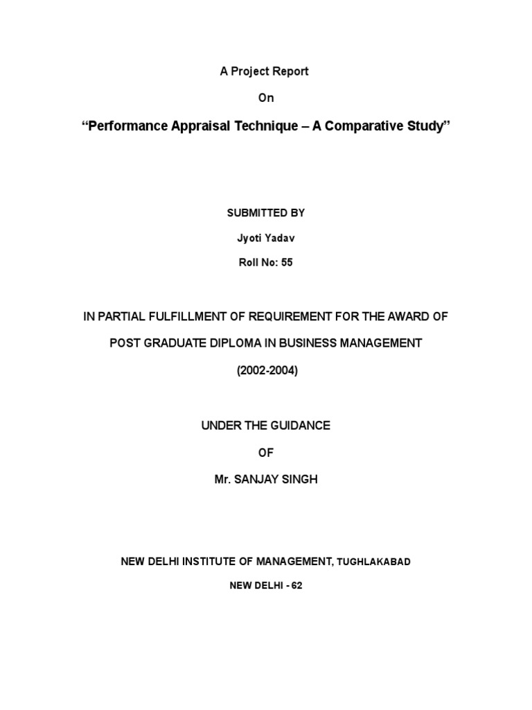 Performance Appraisal Technique - A Comparative Study (HCL, HSS ...