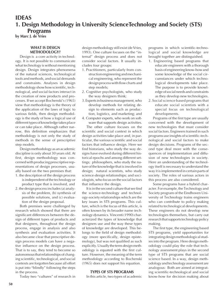 IDEAS 1. Design Methodology in University ScienceTechnology | PDF ...