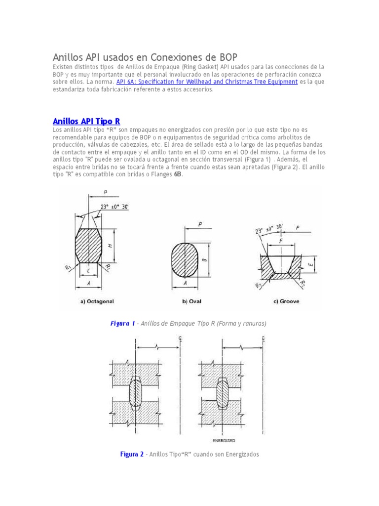 Anillos API Usados en Conexiones de BOP | PDF | Informática y ...