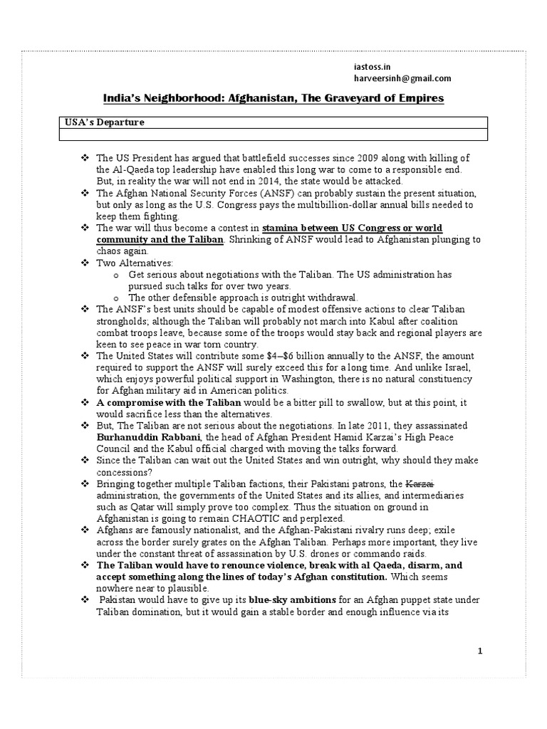 Afghanistan's Future Post-US Withdrawal | PDF
