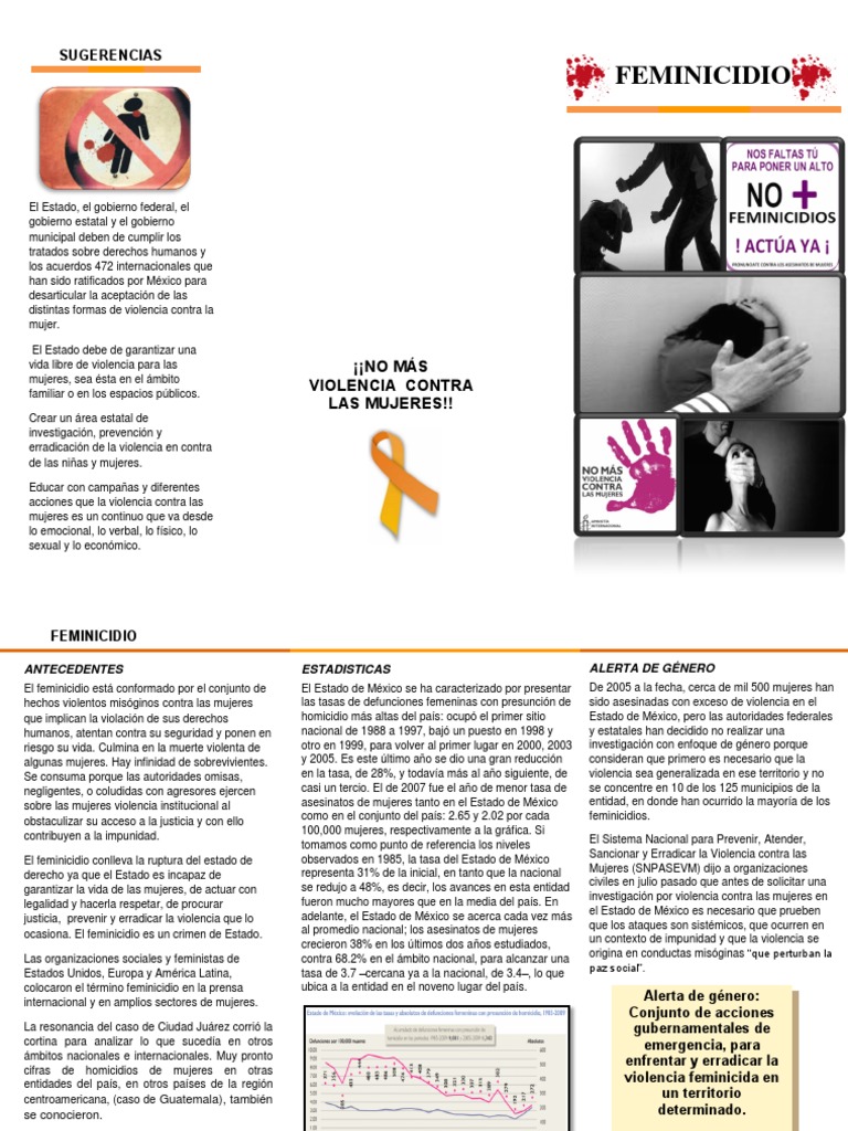 Triptico Sobre El Feminicidio | Mujer | Estado (política)