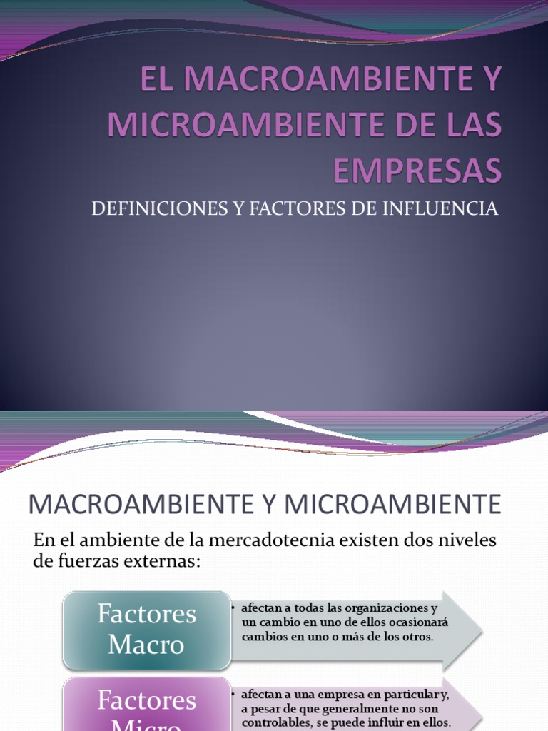 El Macroambiente y Microambiente de Las Empresas | PDF | Marketing ...
