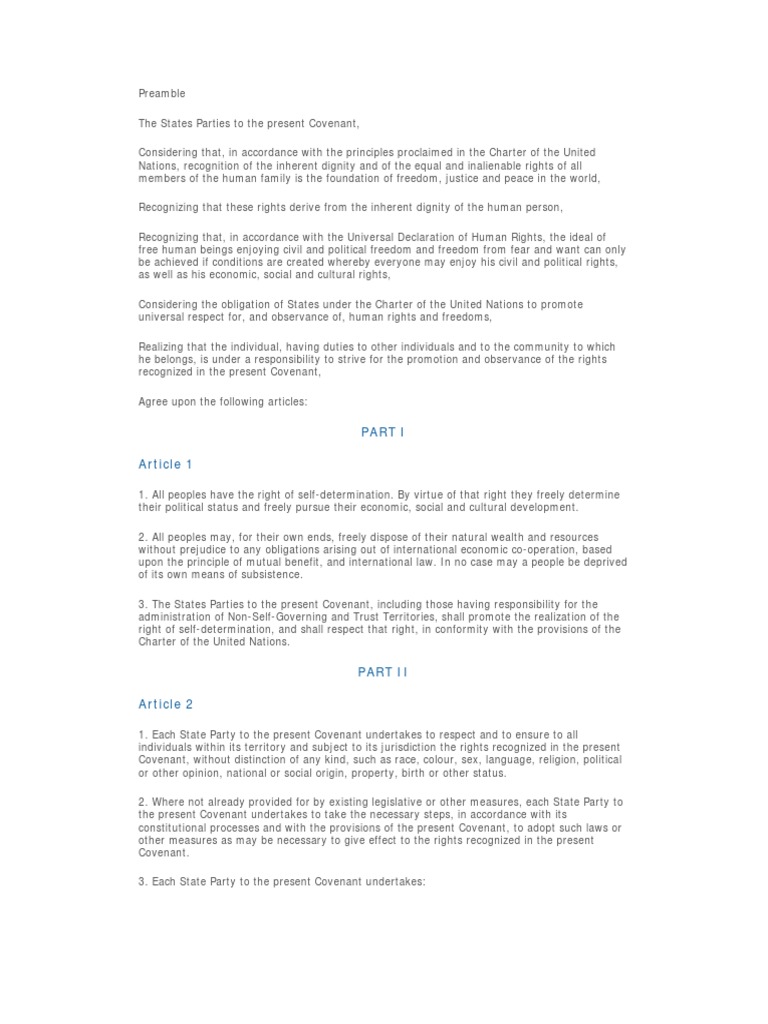 International Covenant On Civil & Political Rights (ICCPR) | PDF ...