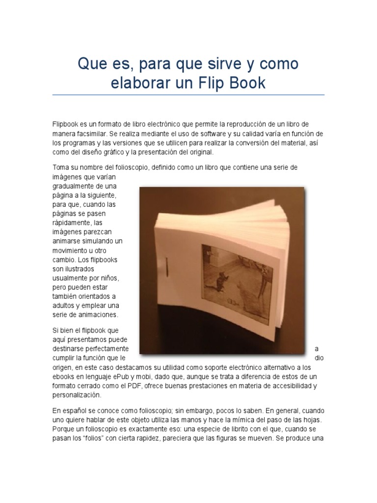 Que Es, para Que Sirve y Como Construir Un Flip Book | PDF | Imagen ...