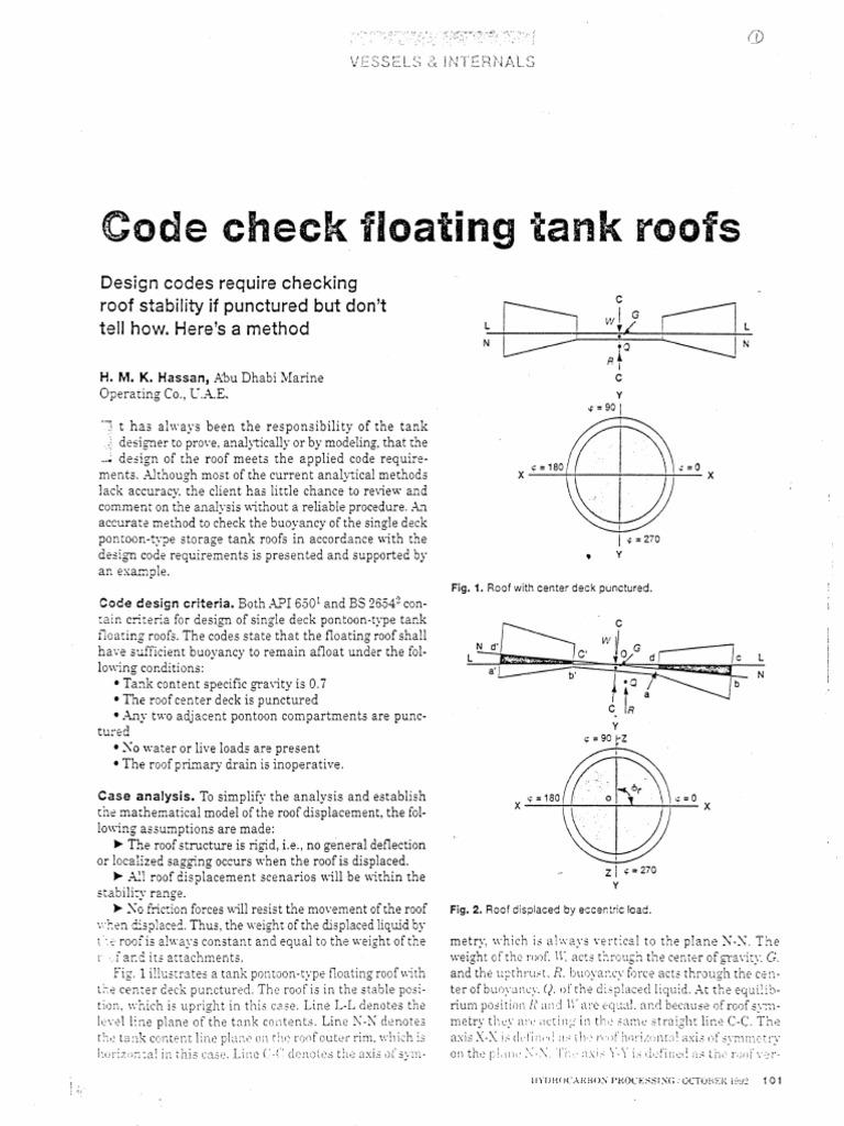 External Floating Roof Tank Calcutations | PDF