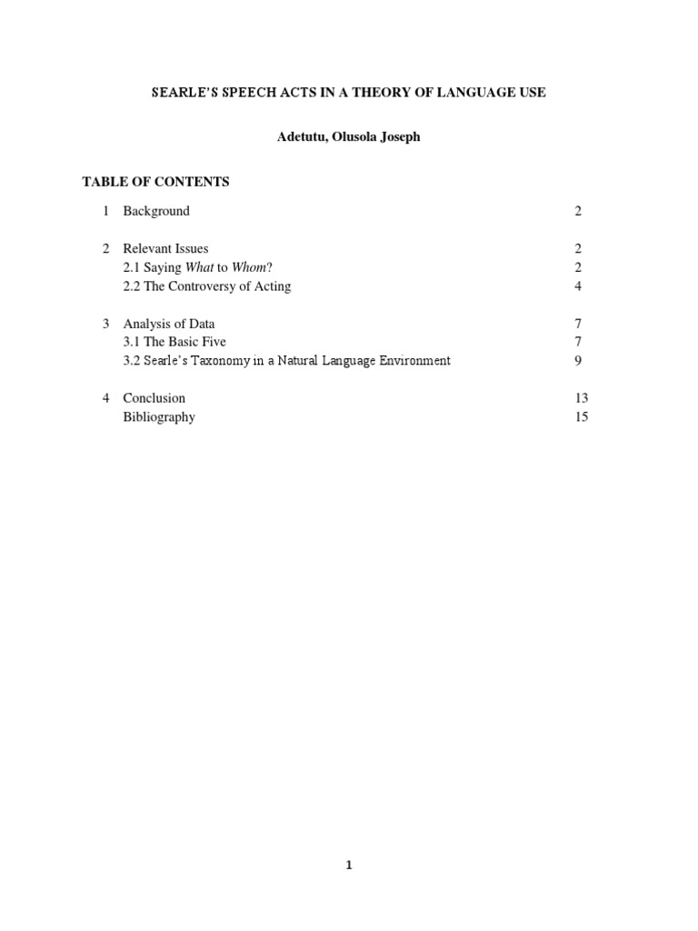 Searle S Speech Acts in A Theory of Language Use-Libre | PDF | Syntax ...