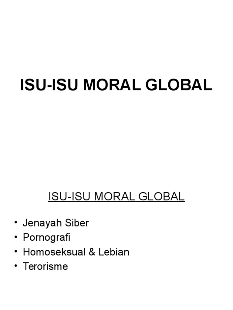 Isu Moral: Pornografi dan Homoseksual | PDF | Ilmu Sosial