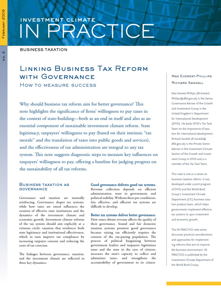 Business Tax Reform and Governance Links | PDF | Governance | Taxes
