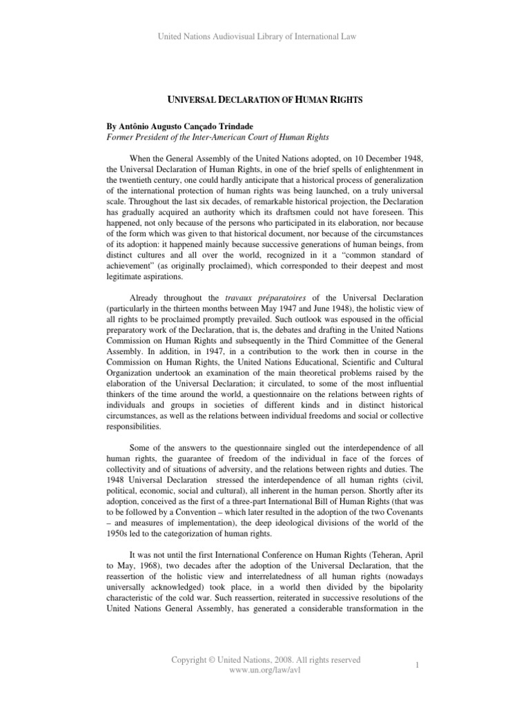 Universal Declaration of Human Rights Summary | PDF | Human Rights ...