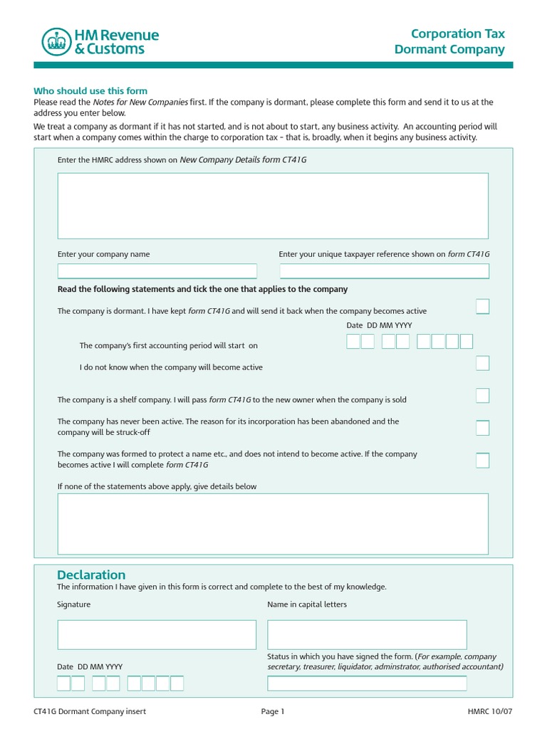 Corporation Tax CT41G-Dci | PDF | Taxation | Taxes