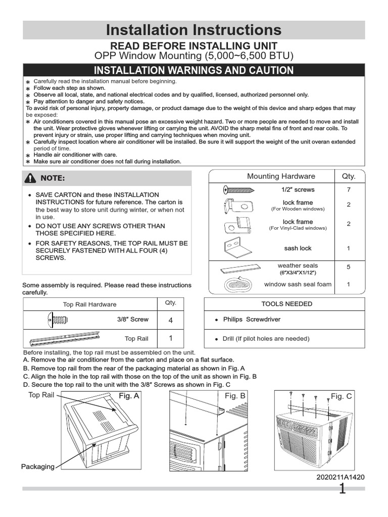 Installation Instructions: Installation Warnings and Caution | PDF ...