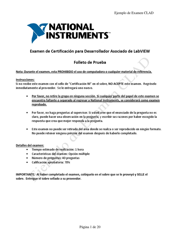 CLAD Sample Exam-1 SP | PDF | Prueba (evaluación) | Estructura de datos ...