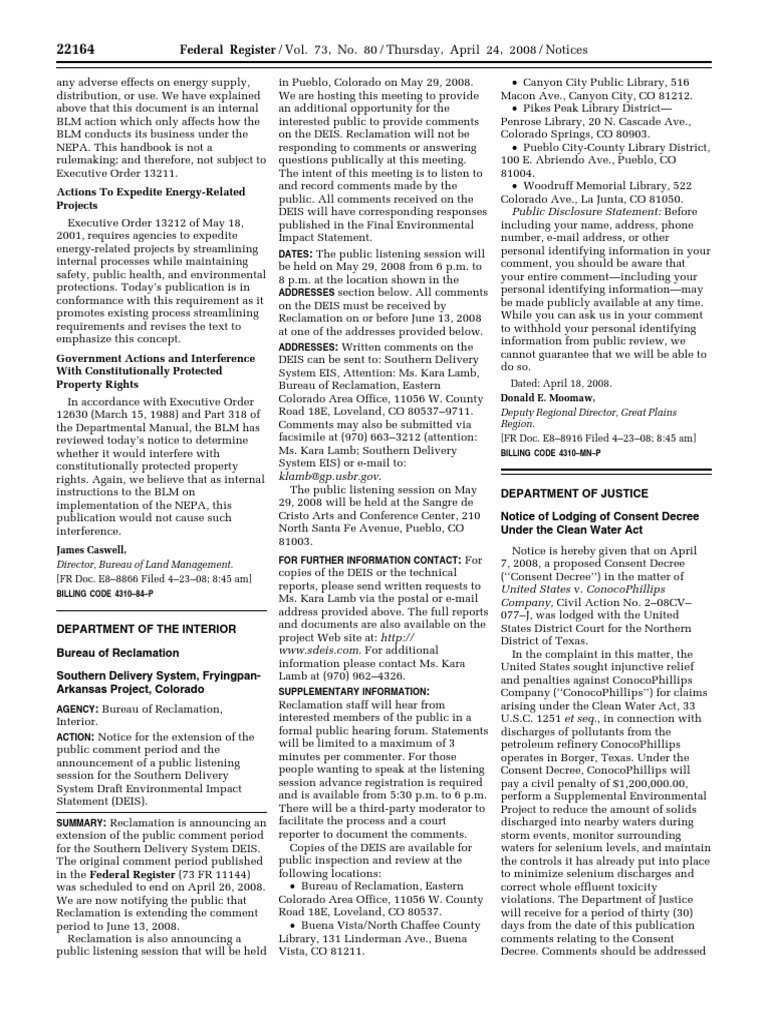 Notice: Environmental Impact Statements Availability, Etc.: Southern ...