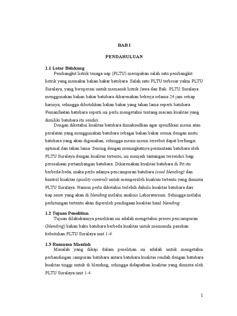 Blending Batubara | PDF