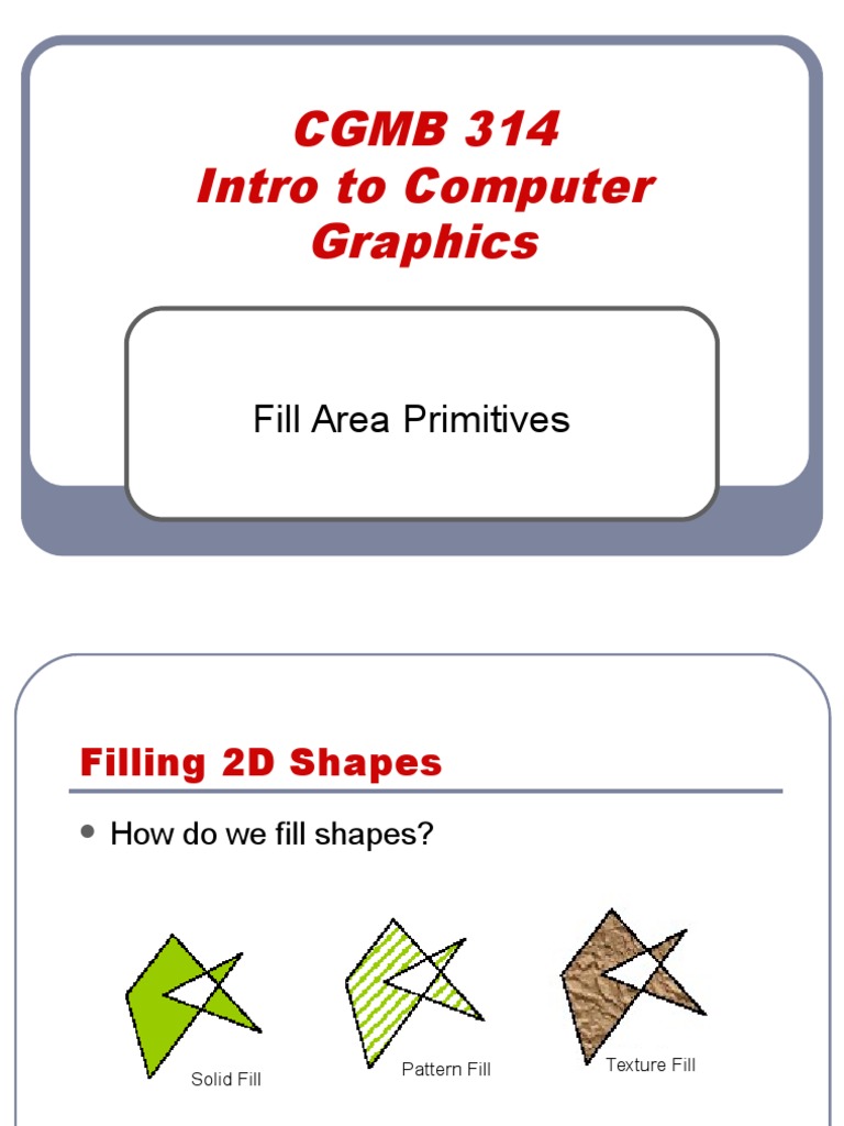 CG3 - Fill Area Primitives | PDF | Computer Graphics | Graphics