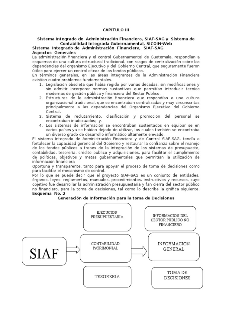 Sistema Integrado de Administración Financiero, SIAF-SAG y Sistema de ...