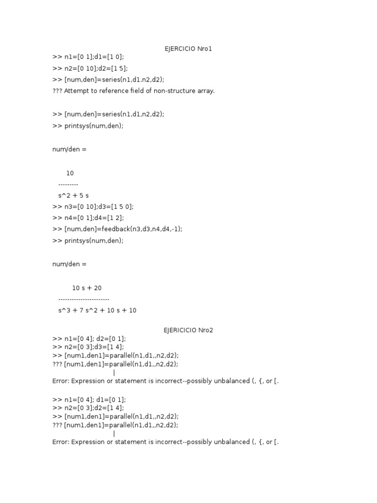 Ejercicios Matlab | PDF