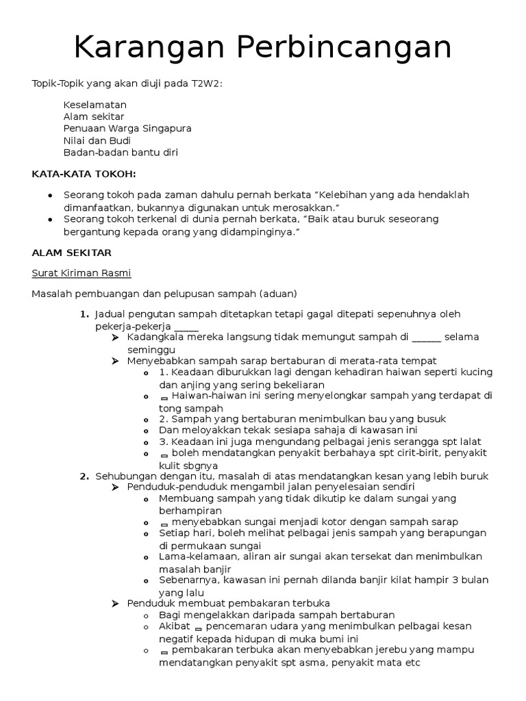 Nota Karangan Perbincangan | PDF