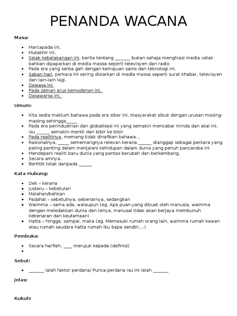 Penanda Wacana + Nota | PDF