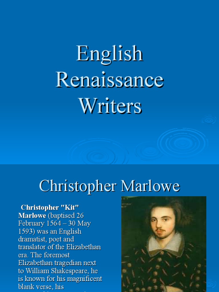 English Renaissance Writers3 | PDF | Christopher Marlowe | Poetry