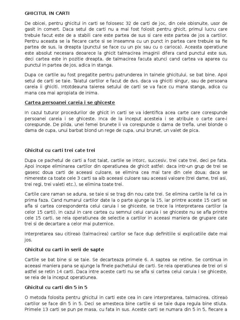 Ghicitul in Carti | PDF