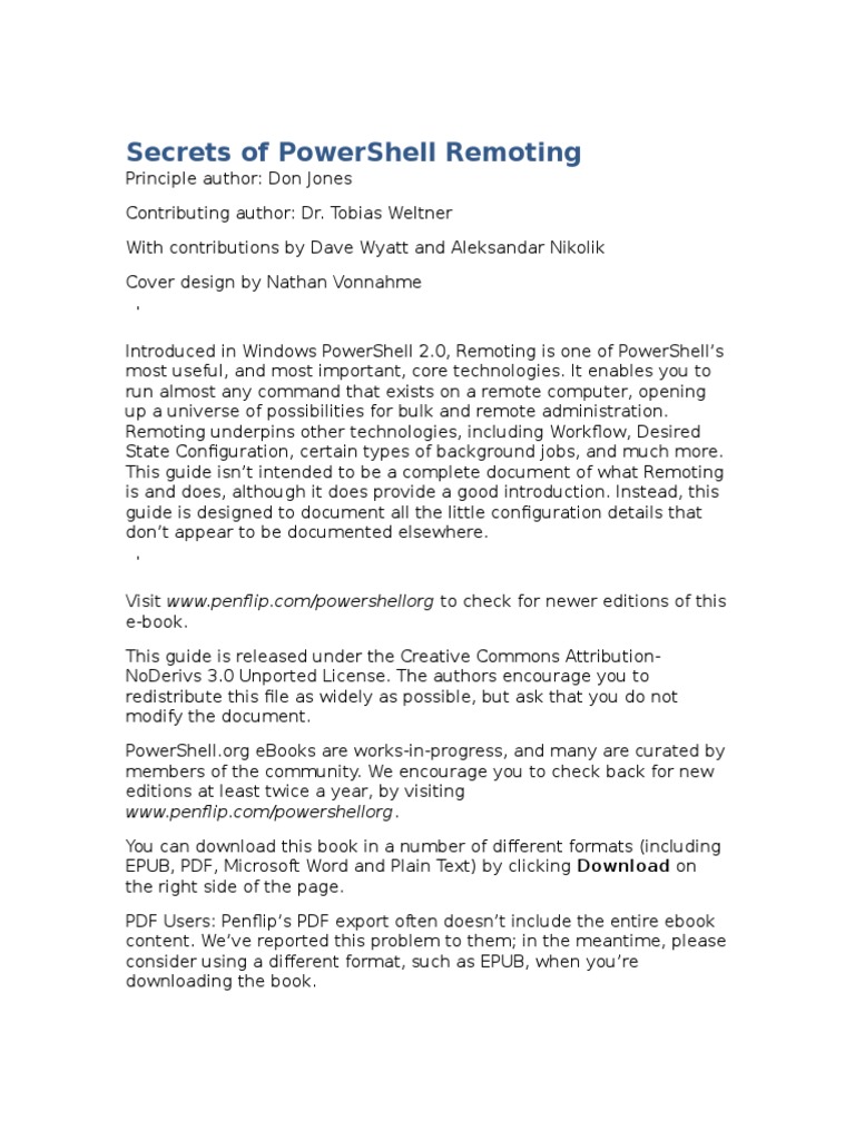 Powershellorg Secrets of Powershell Remoting Master | PDF | Public Key ...