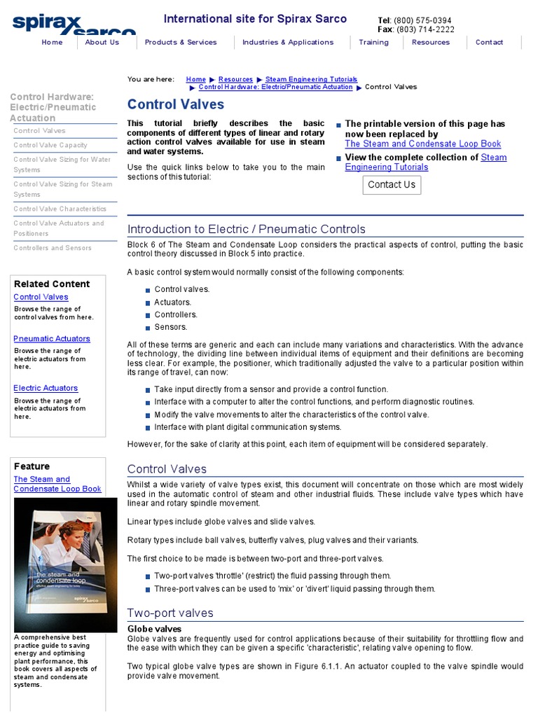 Control Valves - International Site For Spirax Sarco | PDF | Valve ...