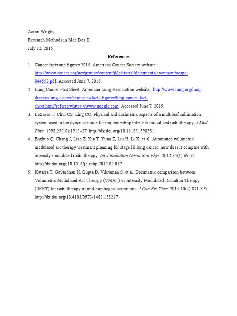 Research Methods in Medical Dosimetry | PDF