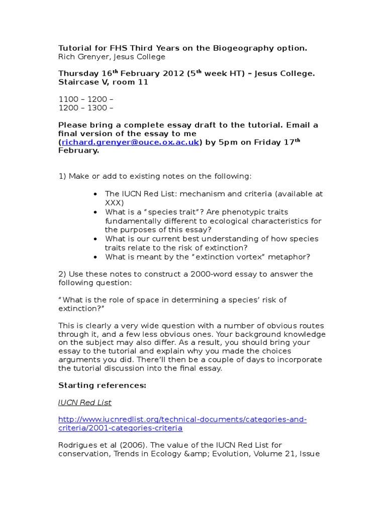 Extinction Vortex Tutorial 3rd Years | PDF | Extinction | Conservation ...