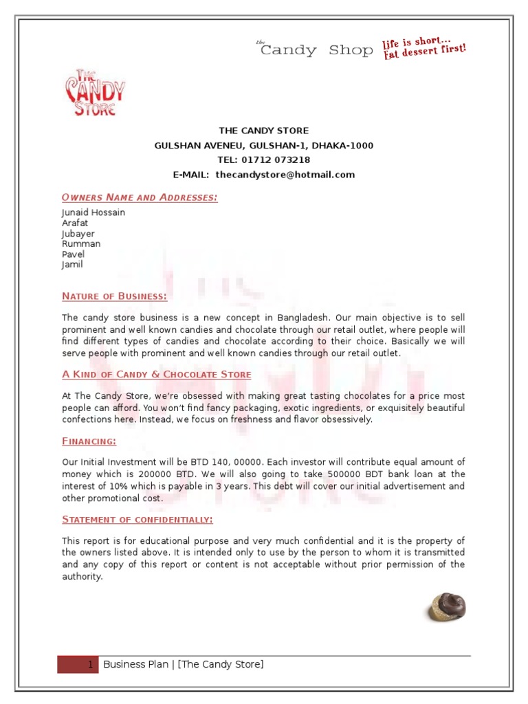 Business Plan | PDF | Competitive Advantage | Candy