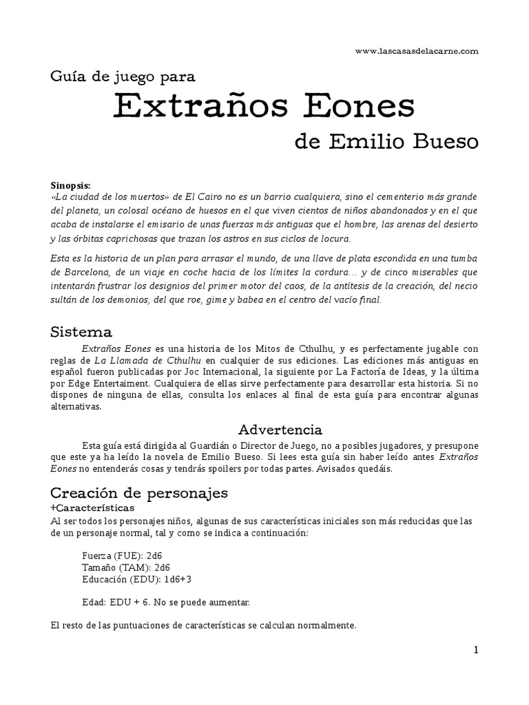 Guia de Juego para Extraños Eones | PDF | Ocio