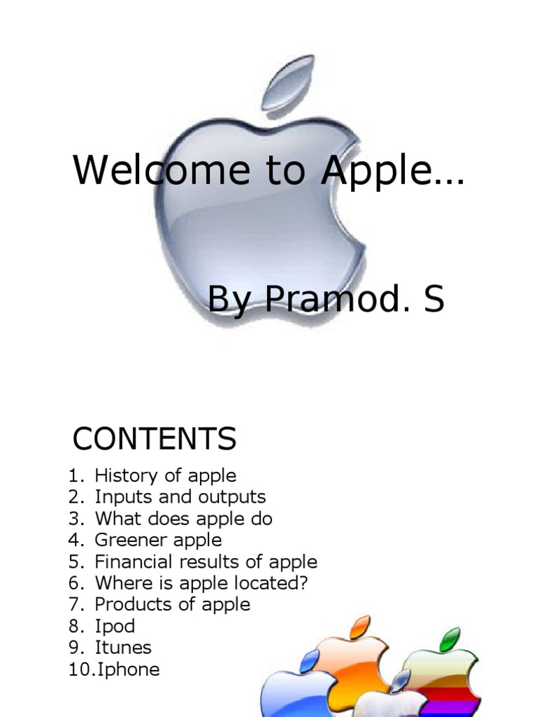 Welcome To Apple : by Pramod. S | PDF | Apple Inc. | I Pod