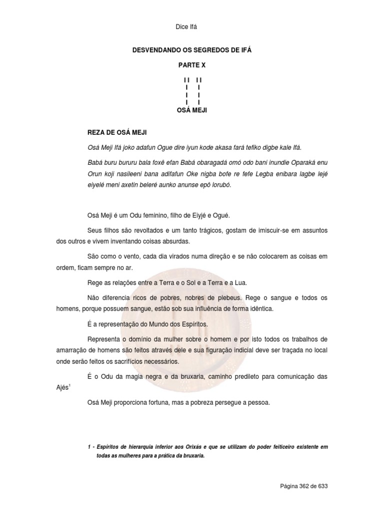 Osá - Meji | PDF | Santeria | Religião e crença